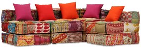 4místný modulární pouf patchwork textil 244981