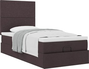 Osmanský rám postele s matrací tmavě šedá 90x190cm textil 3313039