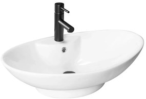 REA-U0160 - Umyvadlo na desku ROSA 38,5x58,5 cm keramika/lesklá bílá REA-U0160