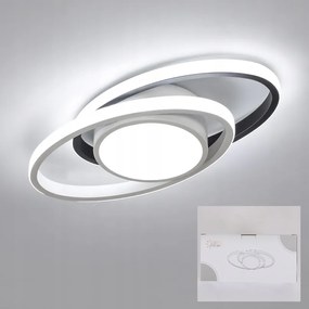 Lampa Sufitowa Czarna Plafon Bialy Led Okragly Nowoczesna Do Salonu 6500K