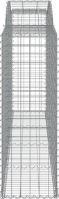 Klenuté gabionové koše 6 ks 300x50x140/160cm pozinkované železo 3146741