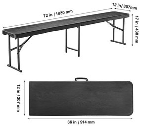 Skládací lavička, plast, kov, NoBi TOLOSA