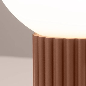Světle hnědá stolní lampa se skleněným stínidlem (výška 19 cm) Orbital – Sollux
