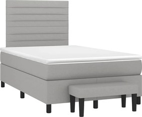 Box spring postel s matrací světle šedá 120x190 cm textil 3270362
