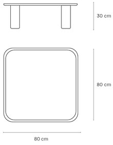 Set dvou stolků noste 80 cm / 65 cm přírodní MUZZA