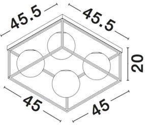 Designové stropní svítidlo Juliet 45 Mosaz