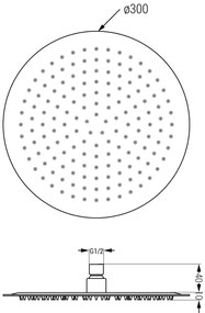 Mexen sprchová nerezová hlavice Round 30 cm, chrom, 79230-00