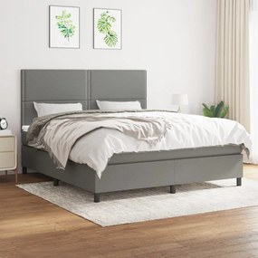 Box spring postel s matrací tmavě šedá 180x200 cm textil 3141714