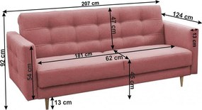 Celočalouněná sestava 3+1+1, látka starorůžová, AMEDIA