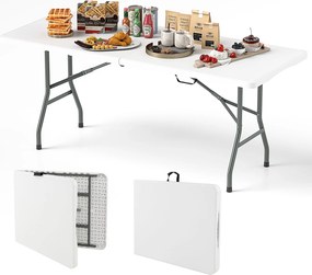 Costway Zahradní stůl skládací s HDPE stolovou deskou a rukojetí – 180 × 74 cm
