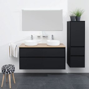 Mereo Mereo, Opto, koupelnová skříňka s keramickým umyvadlem 121 cm, bílá, dub, bílá/dub, černá, CN923