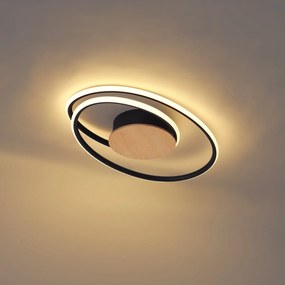 Designové stropní svítidlo dřevěné vč. LED s 3-stupňovým stmíváním - Rowan