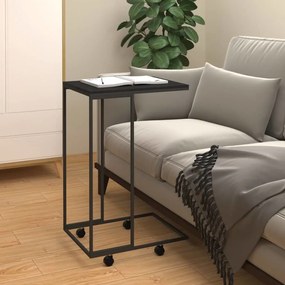 vidaXL Odkládací stolek s kolečky 40x30x63,5 cm kompozitní dřevo [343099] Barva: Černá