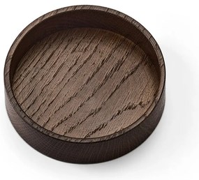 Hnědý dekorativní dřevěný úložný box ø 11x3 cm Circle S – LIND DNA