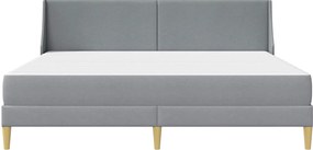 Rám postele s matrací s čelo Světle šedá 200 x 200 cm Polyester 3414754