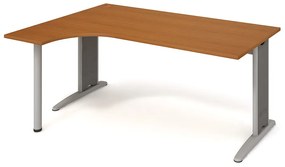 Stůl ergo oblouk pravý 180×120/80 cm - Hobis Flex FE 1800 P Dekor stolové desky: třešeň, Barva nohou: Stříbrná