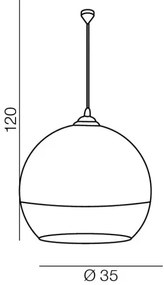 Industriální lustr Silver Ball 35