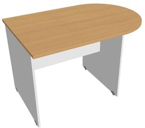 Stůl jednací oblouk 120 cm - Hobis Gate GP 1200 1 Dekor stolové desky: buk, Dekor lamino podnože: bílá