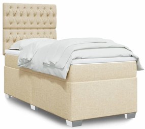 Box spring postel s matrací krémová 100 x 200 cm textil 3292711
