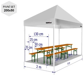 NŮŽKOVÝ PARTY STAN 2x4 m TENTino BIG HEXAGON EXTREME Barva: 8A - MODRÁ