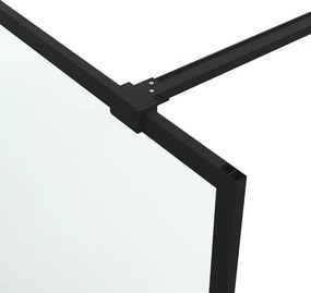Sprchová zástěna walk-in černá 115 x 195 cm mléčné ESG sklo 152113