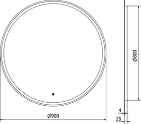 Mexen Gobi koupelnové zrcadlo podsvícené, kulaté 90 cm, LED 6000K, proti zamlžování - 9801-090-090-611-00