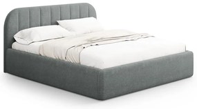 Tmavě šedá čalouněná dvoulůžková postel s úložným prostorem s roštem 180x200 cm Juno – Windsor &amp; Co Sofas