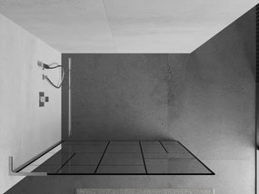 Mexen Kioto L, sprchová zástěna Walk-In 80 x 200 cm, 8mm čiré sklo černý vzor, ​​chromový profil, 800-080-103-01-78