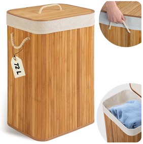 Bambusový proutěný koš na prádlo s víkem 72 l Massido ekologický design