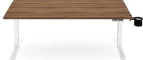 Elektrický stůl s nastavitelnou výškou ergonomický bílý/ořech,1600x800 mm: ARIA