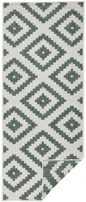 NORTHRUGS - Hanse Home koberce AKCE: 80x350 cm Kusový koberec Twin-Wendeteppiche 103131 grün creme – na ven i na doma - 80x350 cm