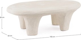 Krémový konferenční stolek z polyresinu 62x102 cm Albin – Bizzotto