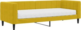 Válenda s matrací žlutá 80 x 200 cm samet 3196665