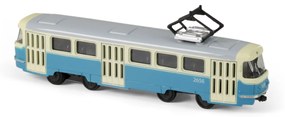 Kovová tramvaj modrá 16 cm