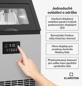 Klarstein Glacial průmyslový výrobník ledu 45 kg s LED displejem a okénkem