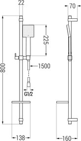 Mexen sprchový set DQ45, černá, 785454581-70
