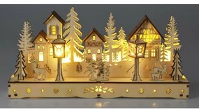 LED Zimní krajina přírodní, 10x LED, 30 cm, 2x AA