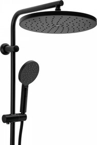 Erga Dubaj, sprchový set s termostatickou baterií a hlavovou sprchou 30 cm, černá matná, ERG-YKA-BP.DUBAJ-THERM-30-BLK