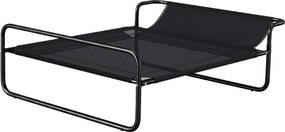 PawHut Dog Lounger Outdoor, vyvýšený pelíšek pro psy s prodyšným síťovaným potahem, pelíšek pro malé a střední psy černý 91 x 69 x 29 cm