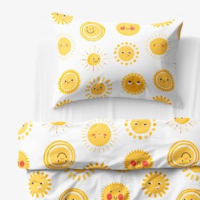 Goldea dětské bavlněné povlečení - usměvavá sluníčka 150 x 200 a 50 x 60 cm