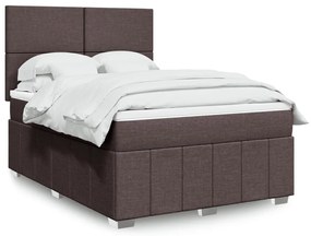 Box spring postel s matrací tmavě hnědá 160x200 cm textil