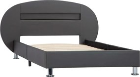 vidaXL Rám postele s LED světlem umělá kůže 90 x 200 cm [285438] Barva: Šedá
