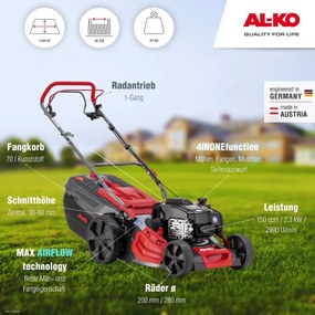 Benzínová sekačka AL-KO 473 SP-B Premium 4in1 (motor BriggsStratton 625 EXi ReadyStart, vyrobená v Rakousku) - SKLADEM !