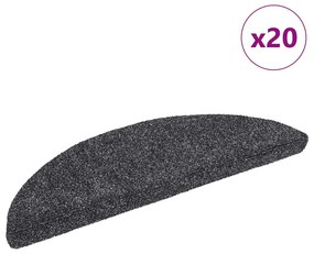Schodové rohože samolepicí 20 ks 56 x 17 x 3 cm tmavě šedé půlkulaté 3365668