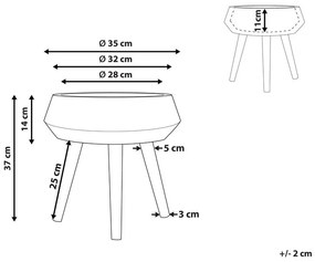 Nádoba na květiny s dřevěnými nohami ⌀ 28 cm šedá MOUSSATA Beliani