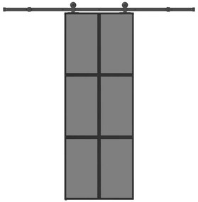 Posuvné dveře s kováním 76x205 cm tvrzeného sklo a hliník 3332986