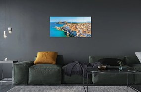Obraz na skle Řecko Mořské pobřeží město 140x70 cm