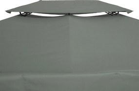 Outsunny náhradní střecha pavilonu pro kovový pavilon zahradní pavilon party stan zahradní stan polyester 3x4m tmavě šedý | Aosom
