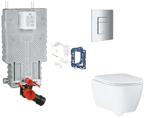 Grohe Uniset - Set předstěnové instalace, klozetu, sedátka SoftClose, tlačítka Skate Cosmopolitan a sady pro vhazování tablet, chrom SANI15BB2119