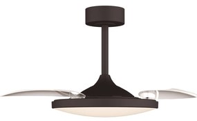 Matra 9056 Slim Mini, rozvinovací ventilátor se svítidlem a dálk. ovladačem, LED 45W 2700-5000K, černá, průměr 41/90cm